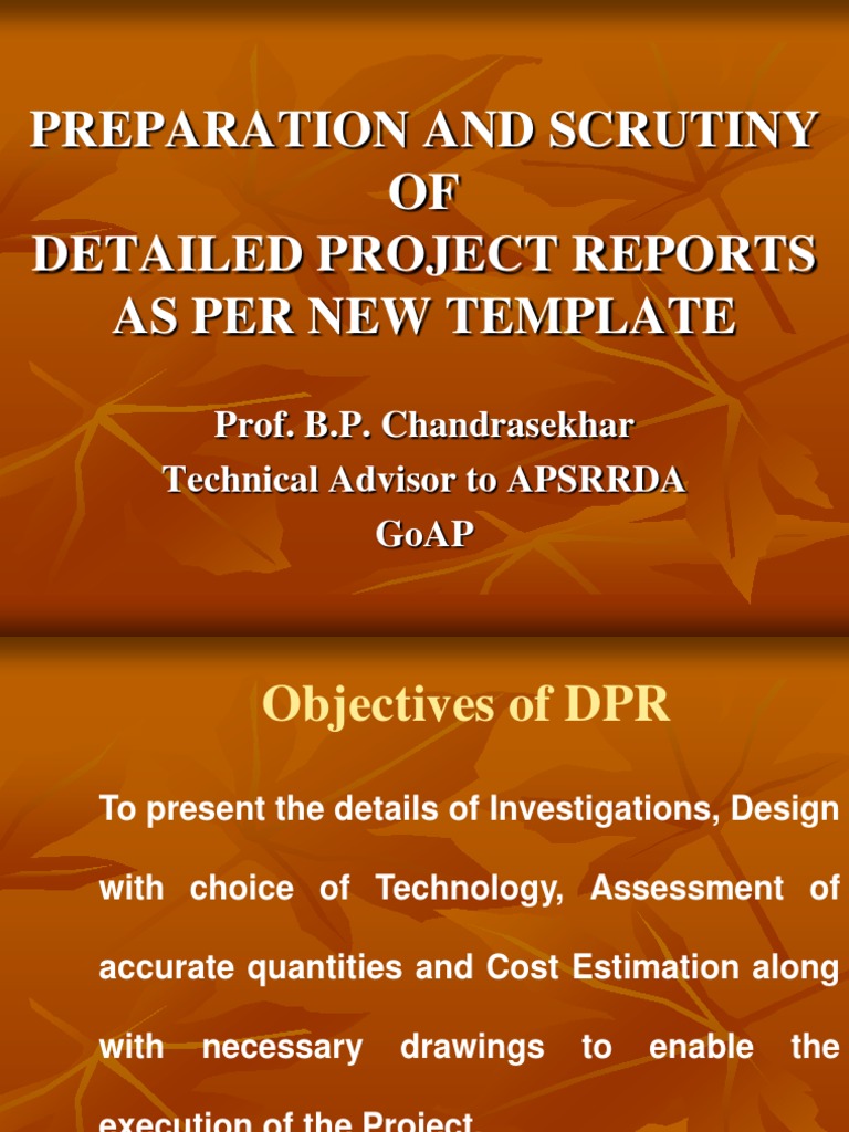 DPR Preparation and Scrutiny Guide | PDF | Road | Civil Engineering