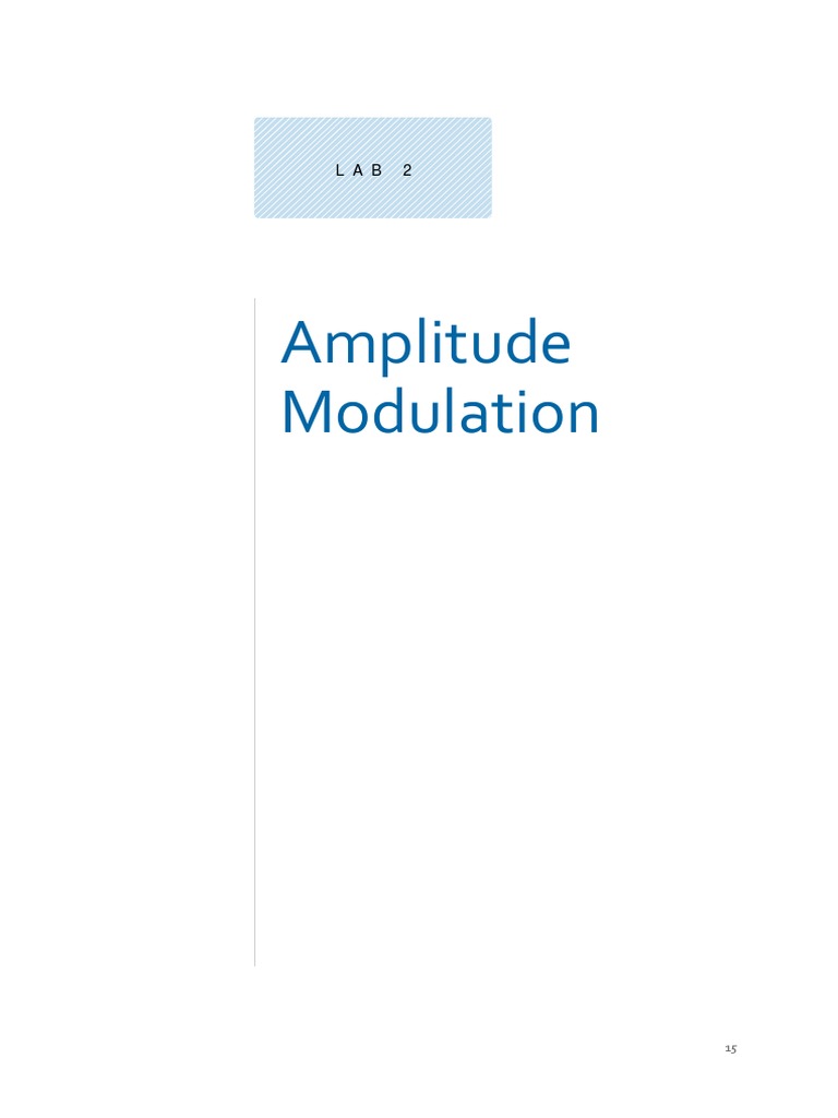 Amplitude Modulation with USRP Lab | PDF | Modulation | Detector (Radio)