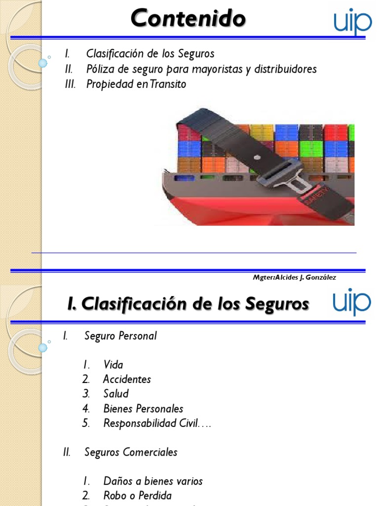 Clasificación de Los Seguros Marítimos Panamá | PDF