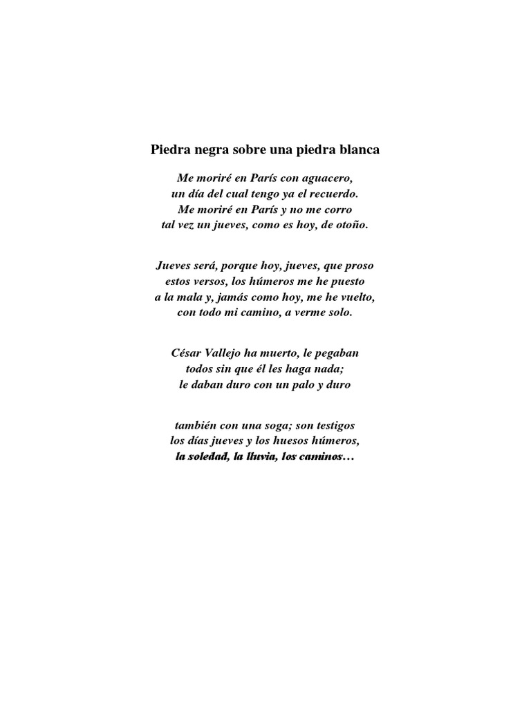 Piedra Negra Sobre Una Piedra Blanca | PDF | Muerte | Soledad