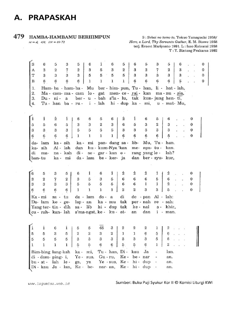 Partitur Koor Dari Psyukur | PDF