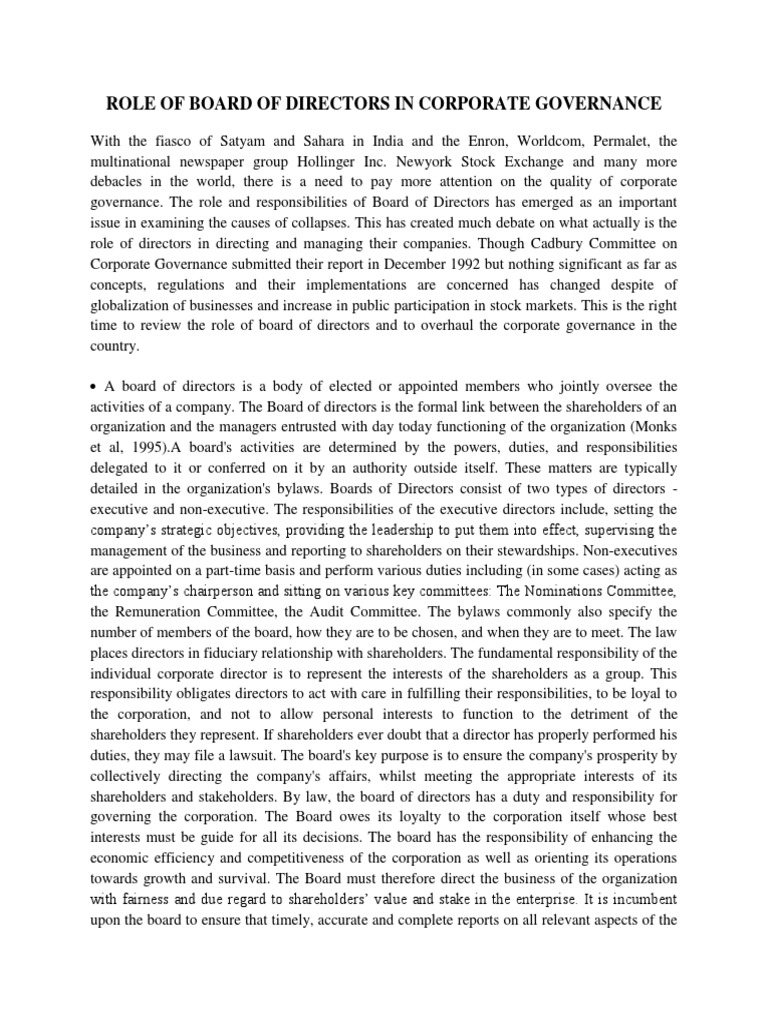 Becg Unit IV | PDF | Board Of Directors | Corporate Governance