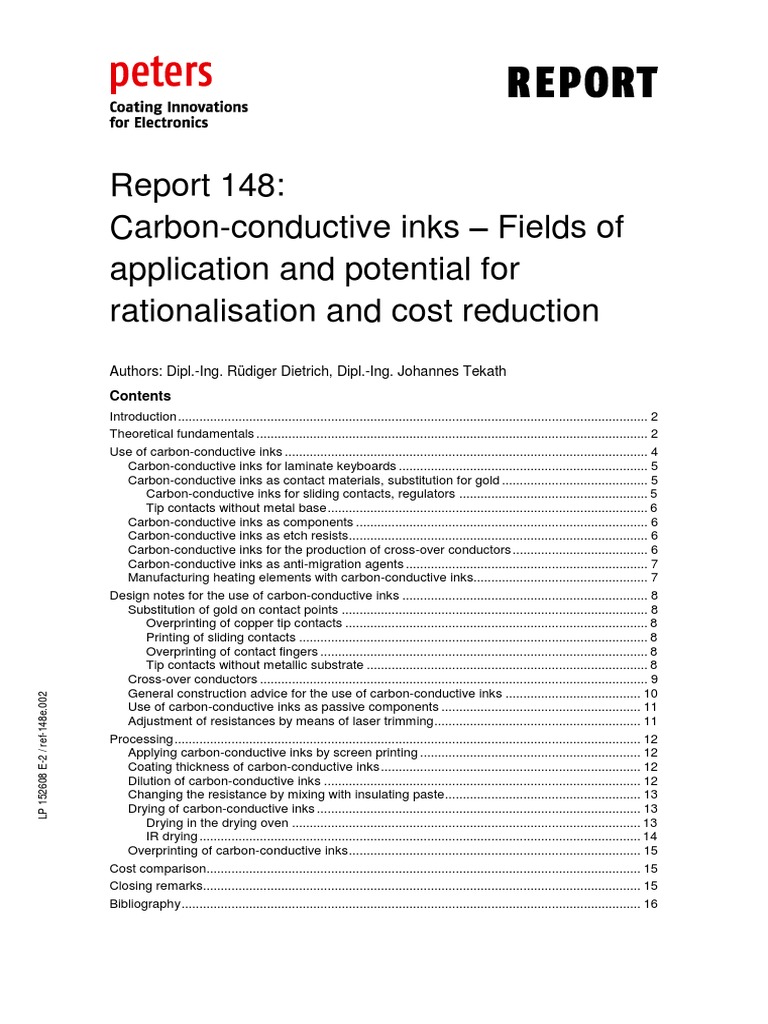 Carbon Conductive Inks Aplicaciones | PDF | Printed Circuit Board ...