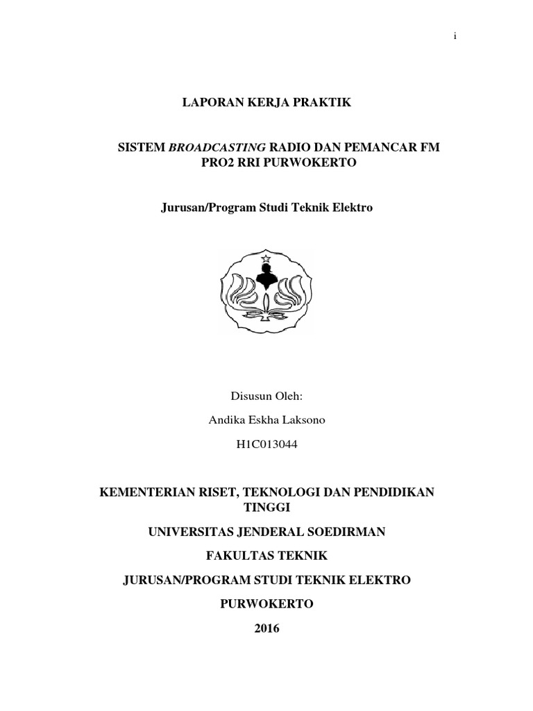 Laporan Kerja Praktek Sistem Pemancar FM PDF | PDF