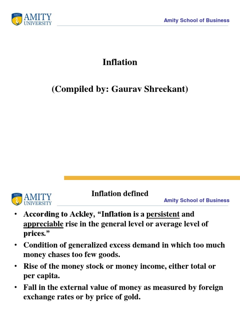 Inflation: Amity School of Business | PDF | Full Employment | Inflation