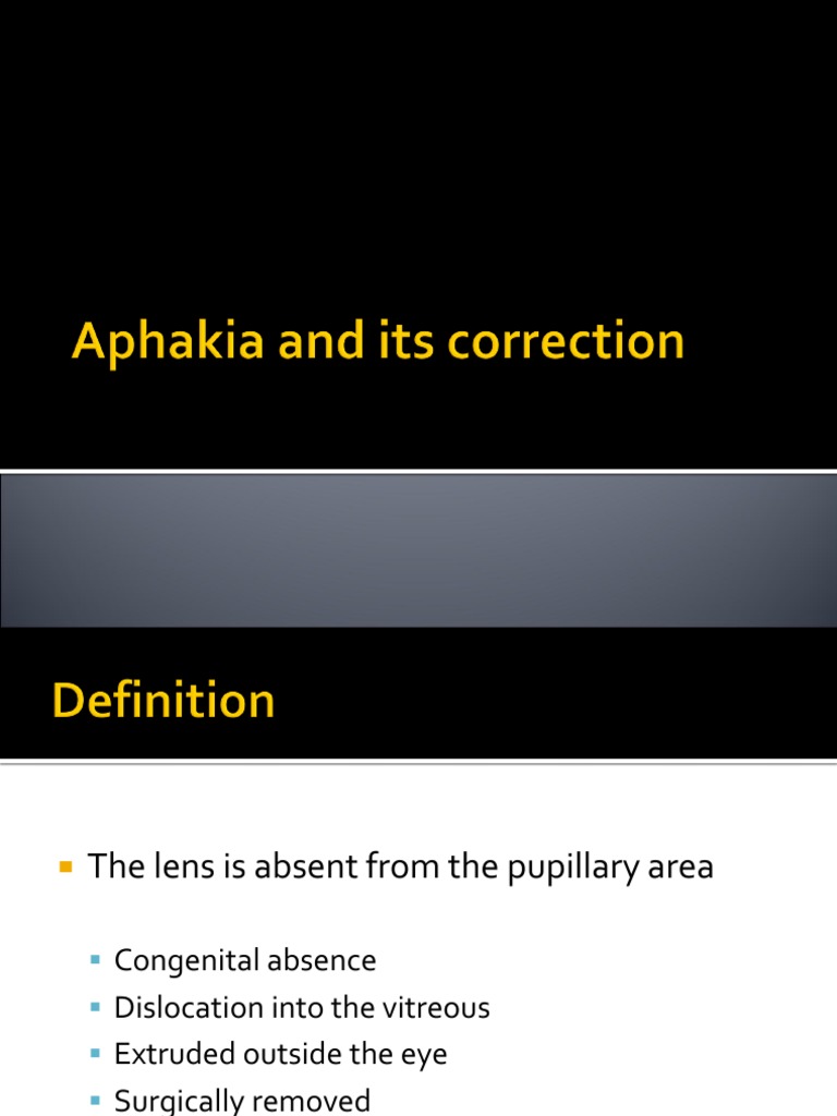 Aphakia and Its Correction | PDF | Cornea | Lens (Optics)