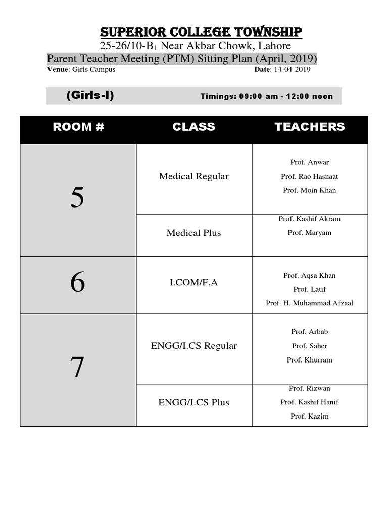 Seating Plan PTM | PDF | Sports
