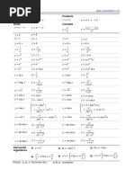 Tabla de Integrales Inmediatas | PDF | Integral | Conceptos matemáticos