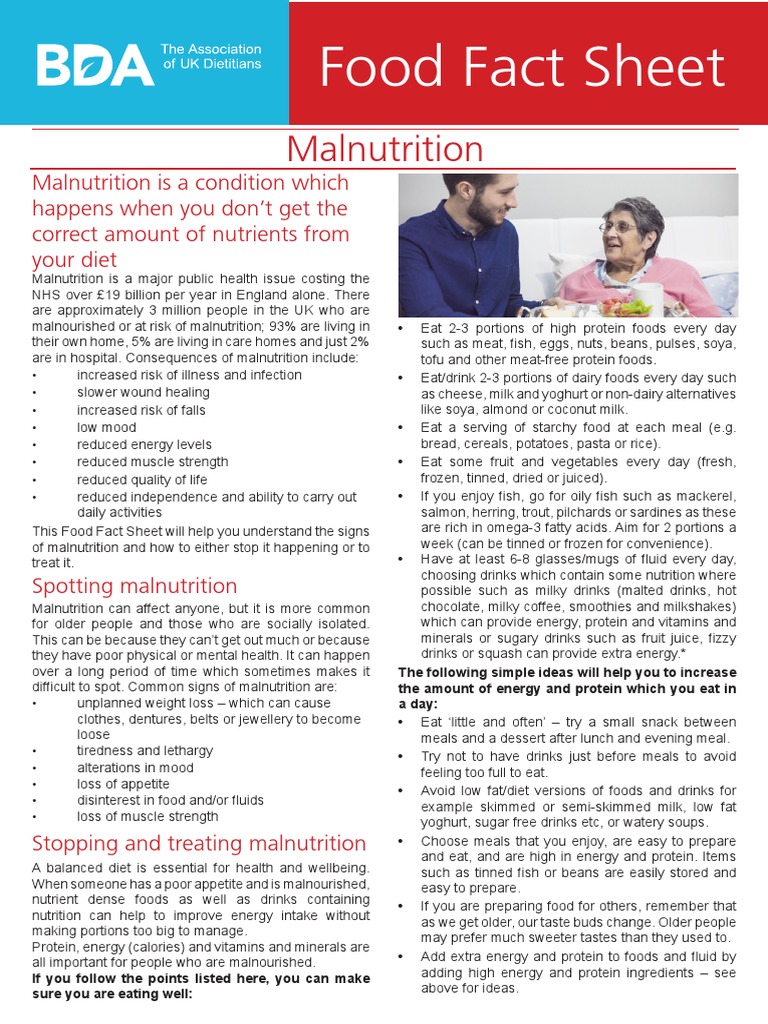 Malnutrition Fact Sheet | Download Free PDF | Dietitian | Malnutrition