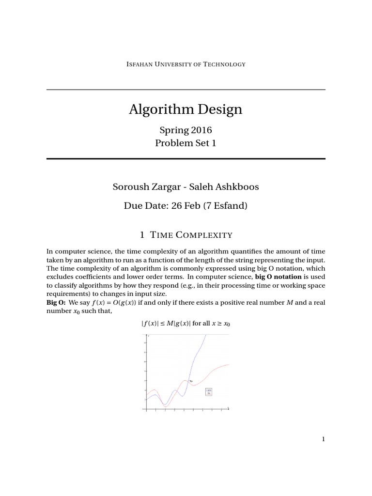 Algorithm Design: Spring 2016 Problem Set 1 | Download Free PDF | Time Complexity ...