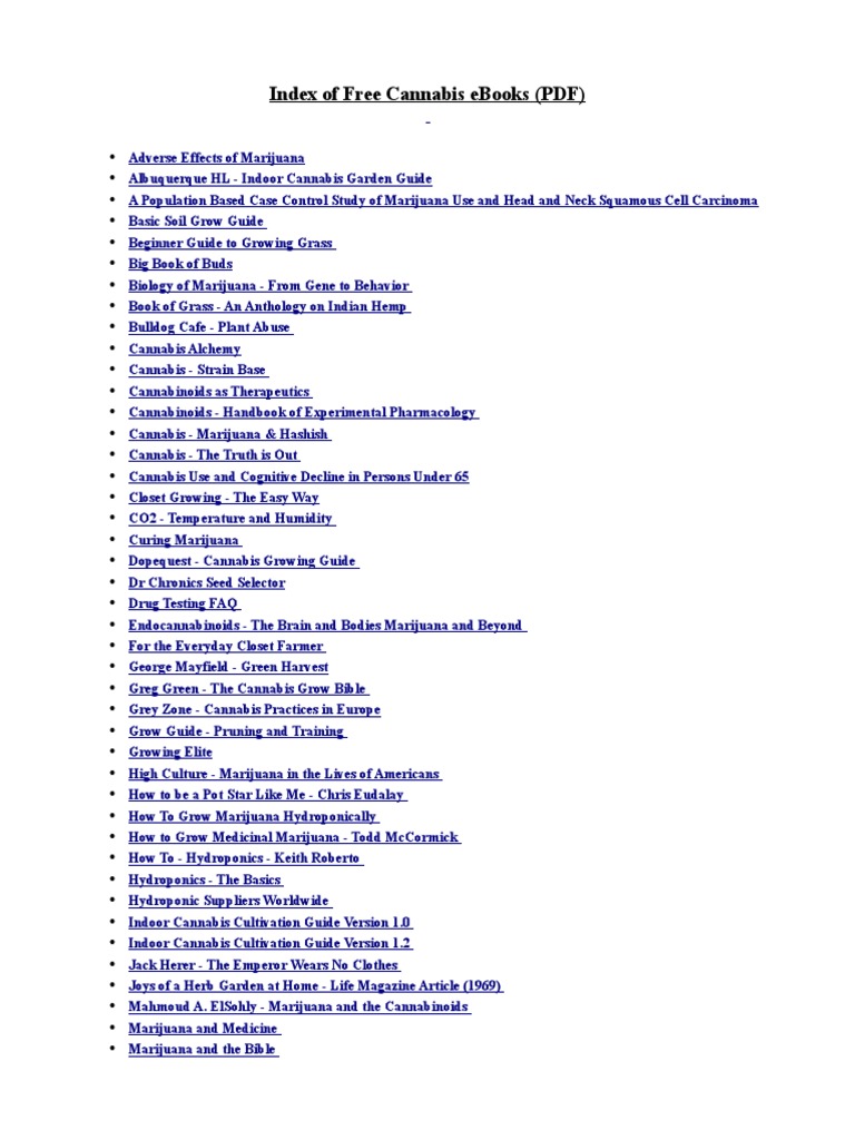 A Comprehensive Collection Of Free Educational Resources On Cannabis