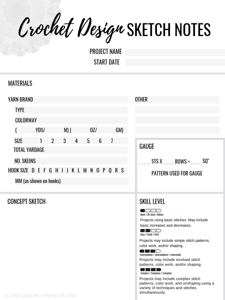 Crochet Design Notes OFFICIAL | PDF | Crochet | Textile Arts