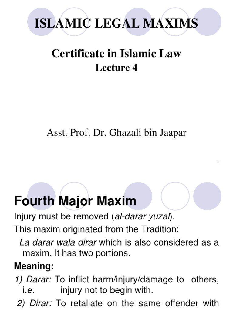 ISLAMIC LEGAL MAXIMS | PDF | Sharia | Monopoly