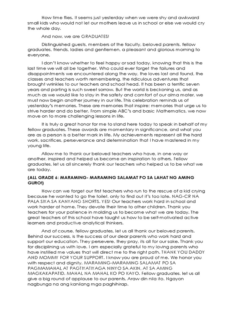 Valedictory Address | PDF