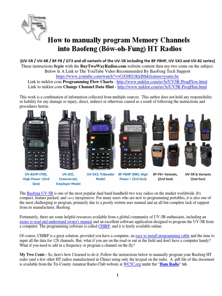 Manually Programming BaoFeng HT Radio Channels | PDF | Radio | Computer ...