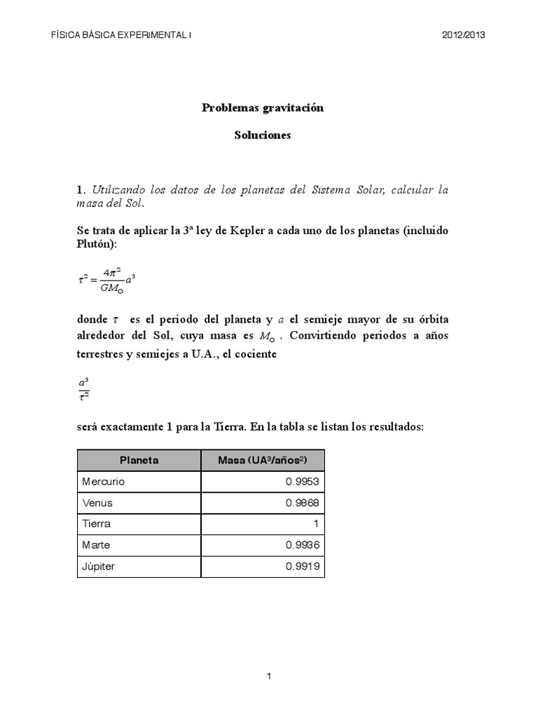 Deber | PDF | Orbita | Masa