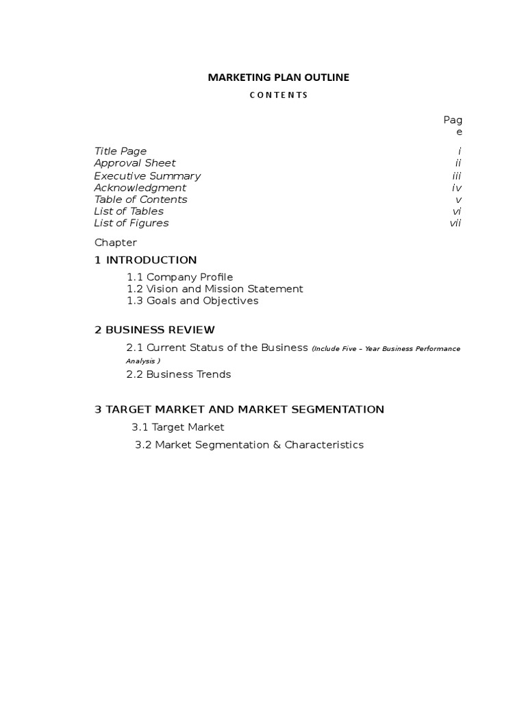Marketing Plan Format | PDF | Business