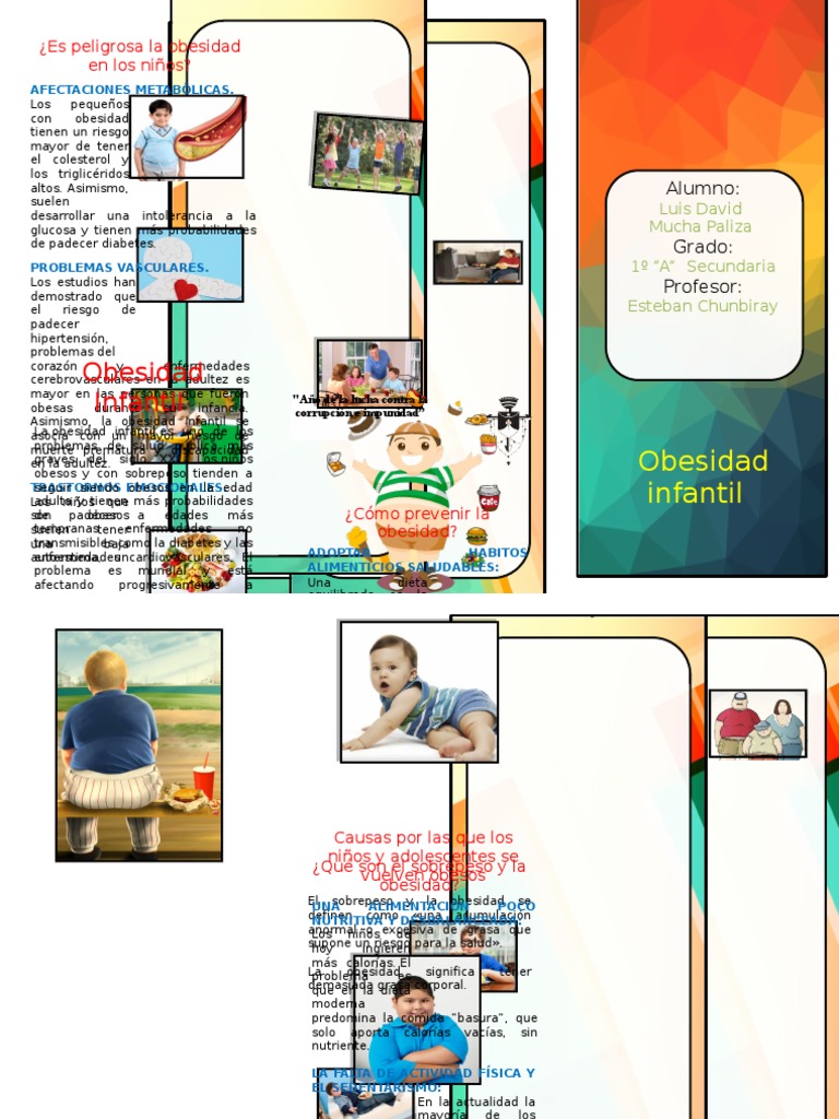 Triptico de Obesidad Infantil | PDF | Obesidad infantil | Obesidad