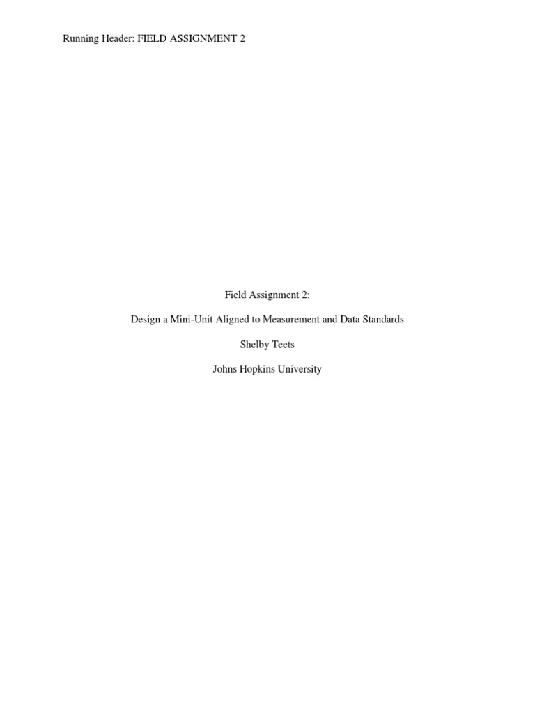 Field Assignment 2 | PDF | Measurement | Understanding