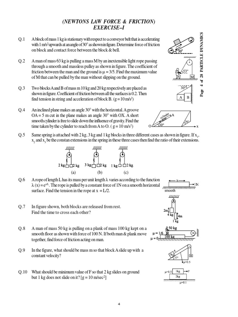 DYNAMICS QUESTIONS For JEE | Download Free PDF | Collision | Force