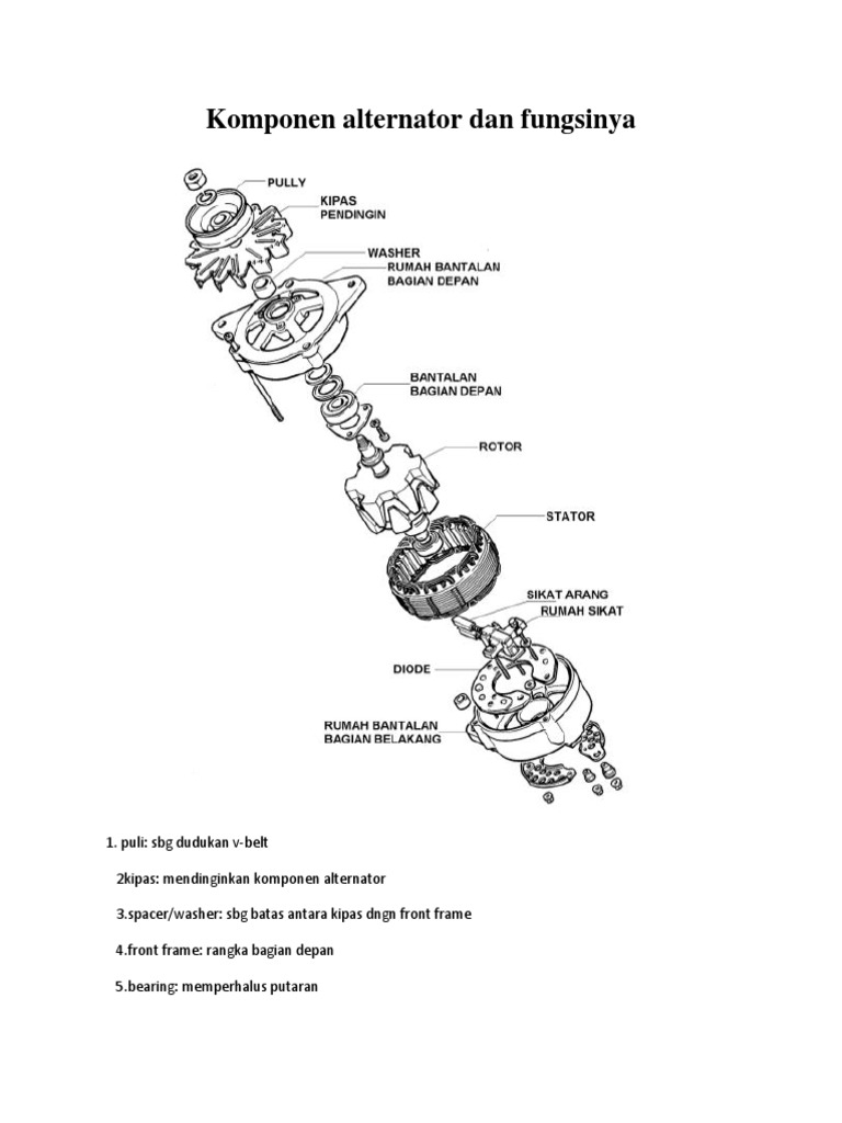 Komponen Alternator Dan Fungsinya | PDF