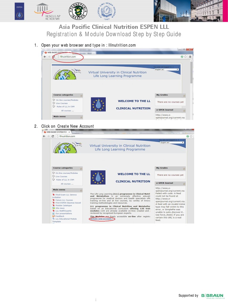 ESPEN LLL Registration & Module Download Step by Step Guide PDF | PDF ...