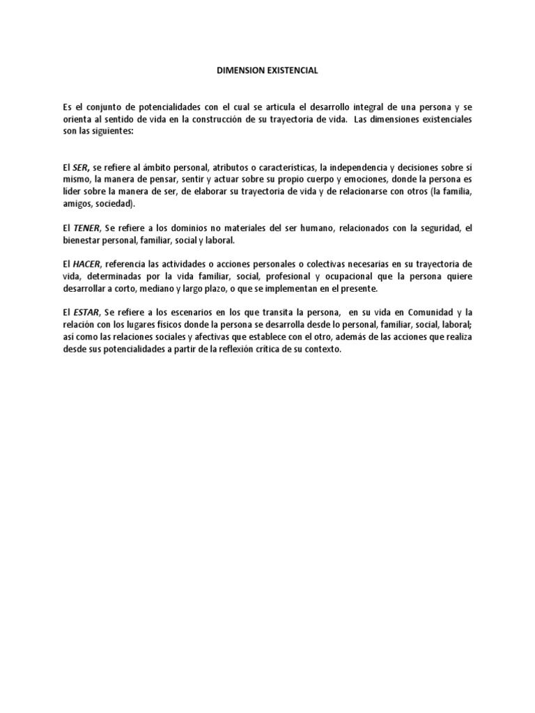 Dimension Existencial | PDF