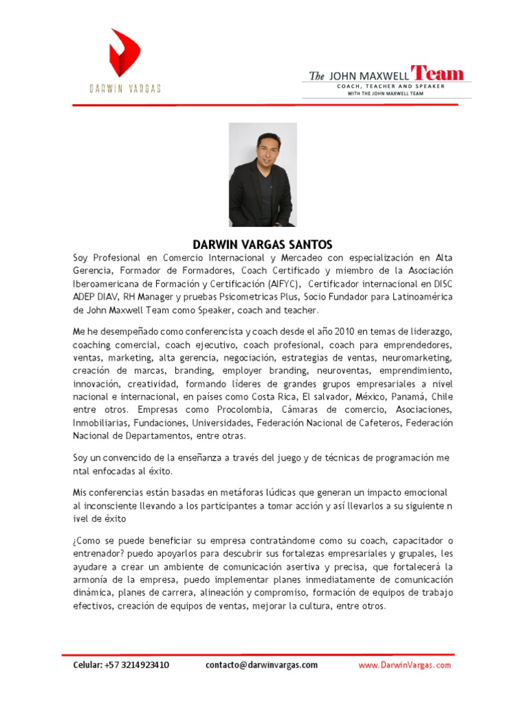 CV Darwin Vargas Santos | PDF | Logística | Marketing