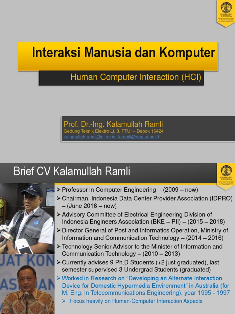 1 - Introduction To HCI | PDF | Human–Computer Interaction | Usability