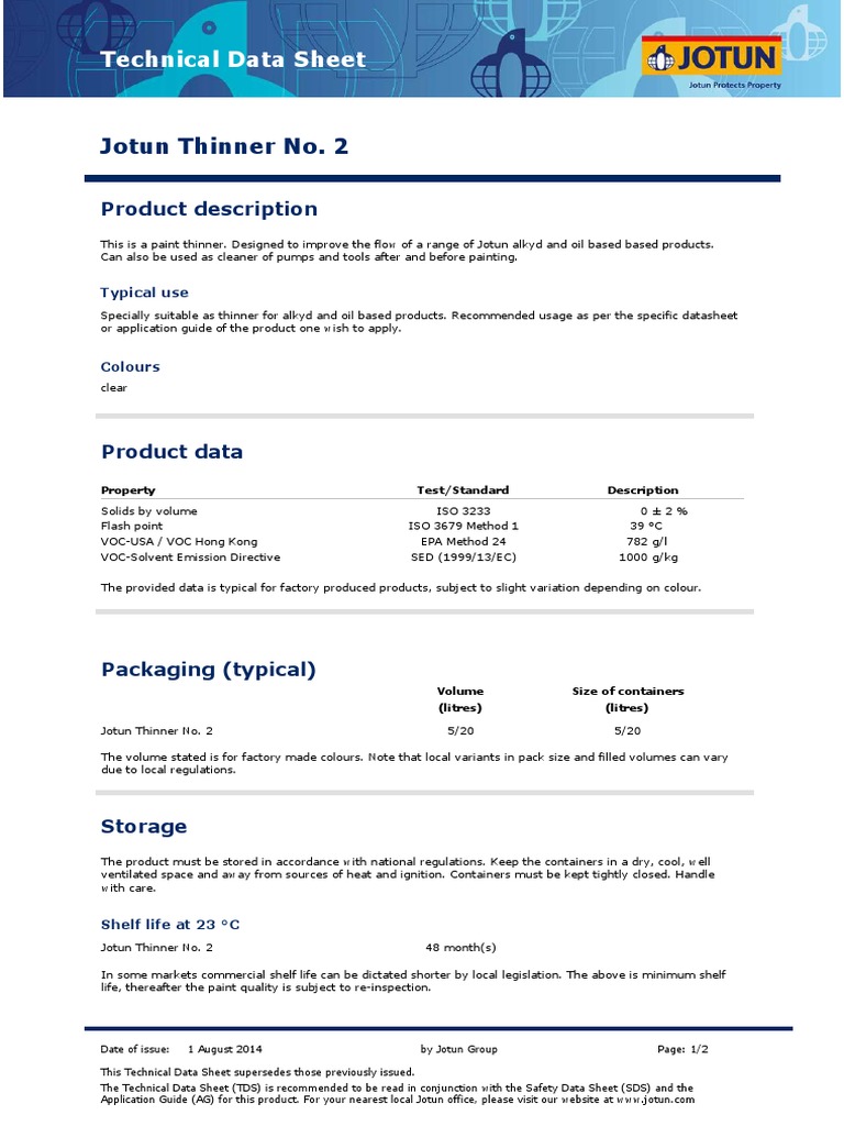 Jotun TDS | PDF | Paint | Shelf Life