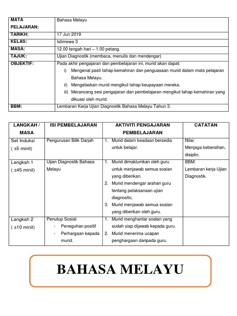 RPH Ujian Diagnostik | PDF