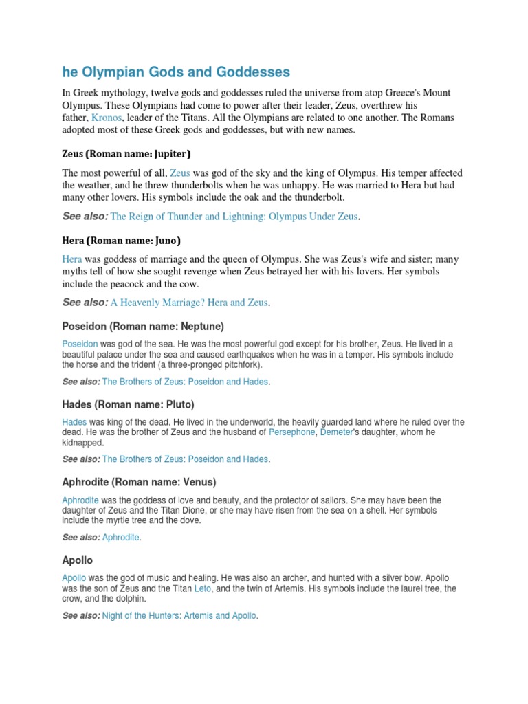 Greek Gods: A Beginner's Guide | PDF | Twelve Olympians | Zeus