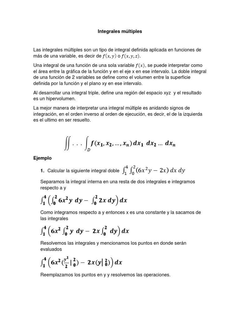 Integrales Múltiples | PDF | Integral | Funciones y mapeos