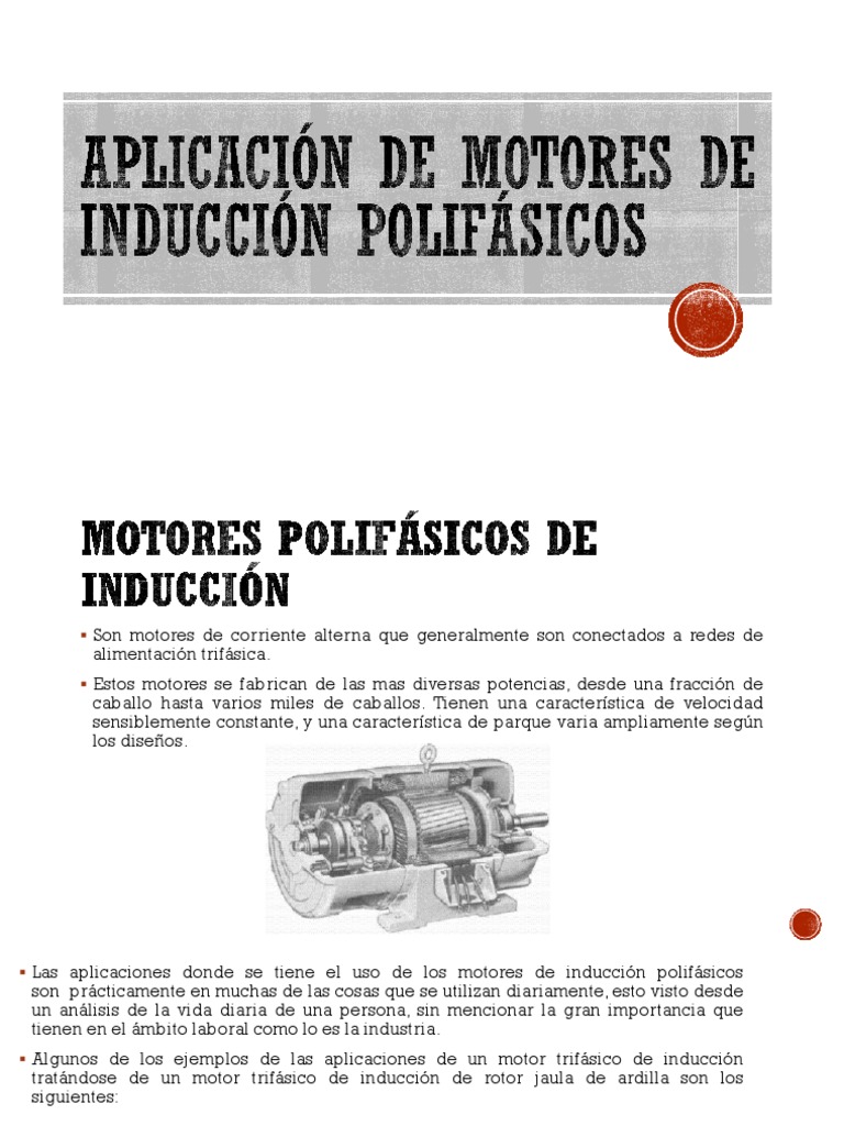 Aplicación de Motores de Inducción Polifásicos