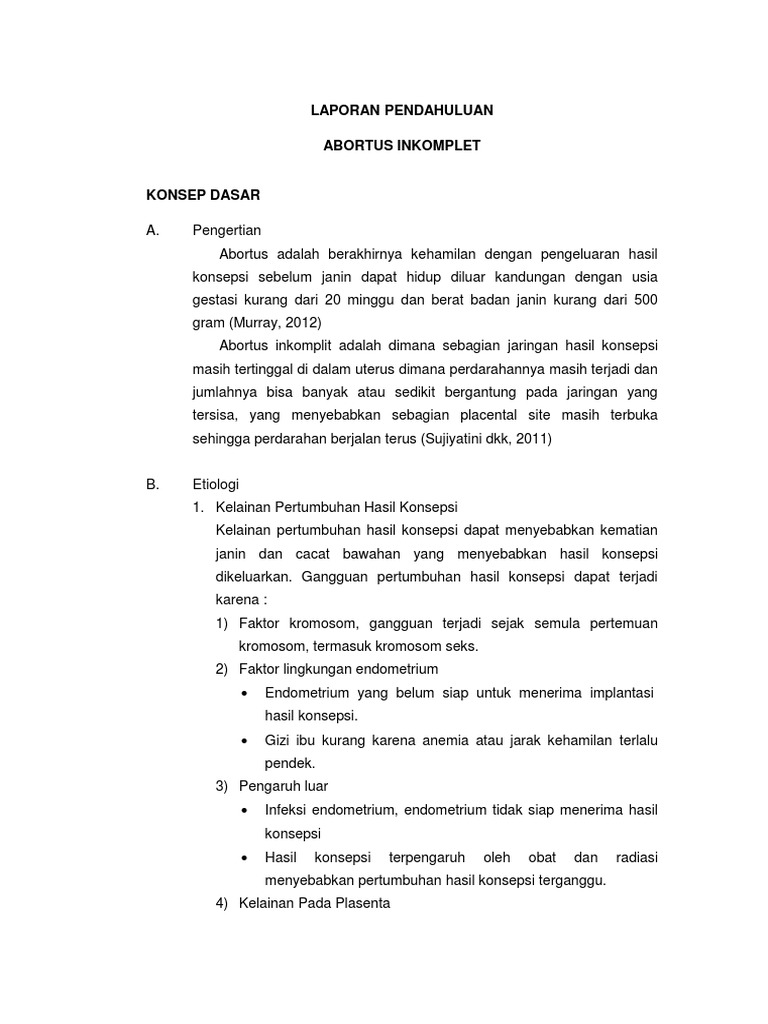 LP Abortus Inkomplit | PDF