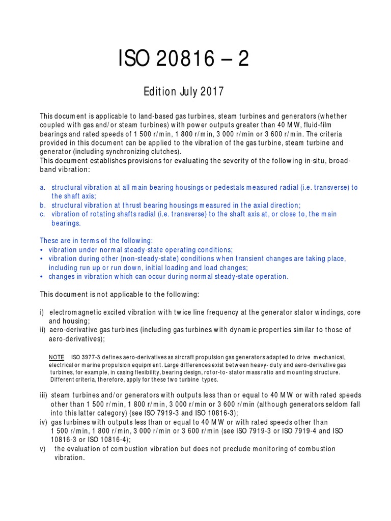 Iso 2816 | PDF | Electric Generator | Turbine