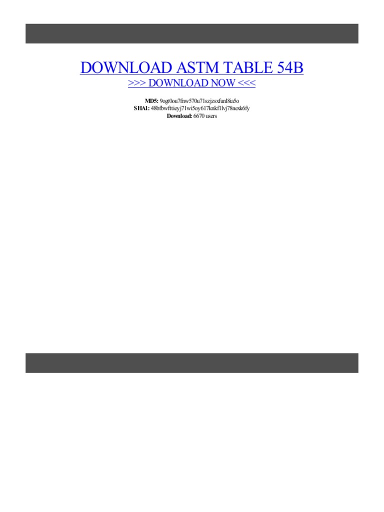 Astm Table 54b PDF | PDF