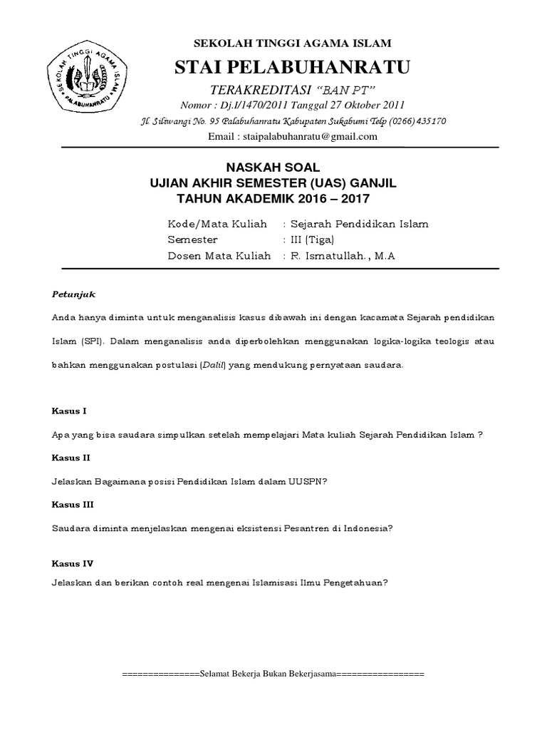 Soal Matkul Spi | PDF