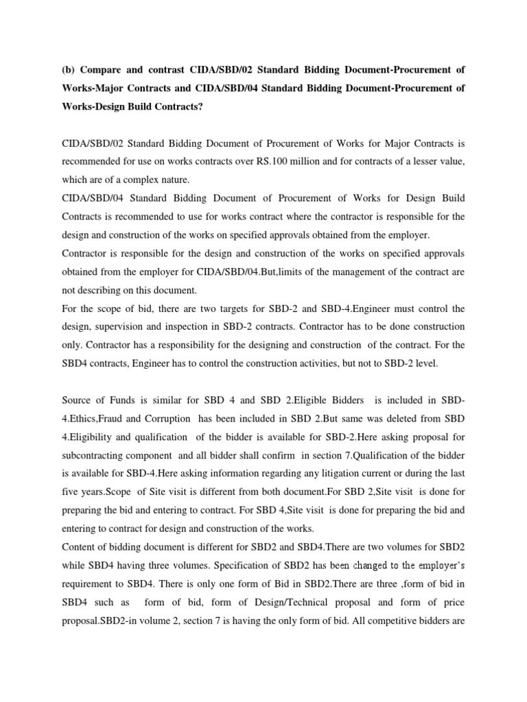 CIDA-SBD2 and 4 | PDF | Construction Bidding | Specification (Technical ...