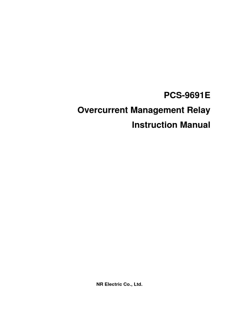 NR PCS 9691 Overcurrent Management Relay Instruction Manual | PDF ...