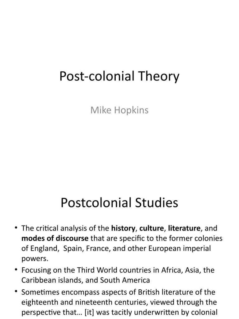 Post Colonial Theory | PDF