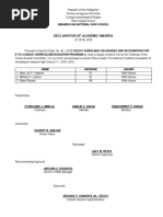 Sample Template For List of With Honors | PDF
