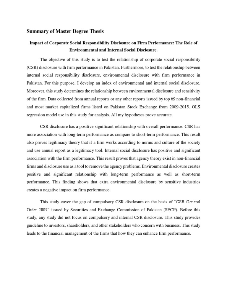 Summery of Master Digree Thesis | PDF