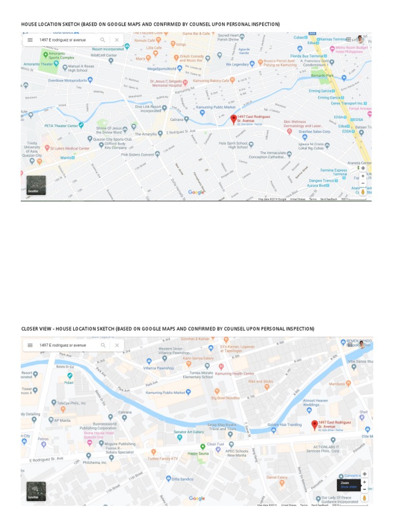 House Location Sketch (Based On Google Maps and Confirmed by Counsel ...