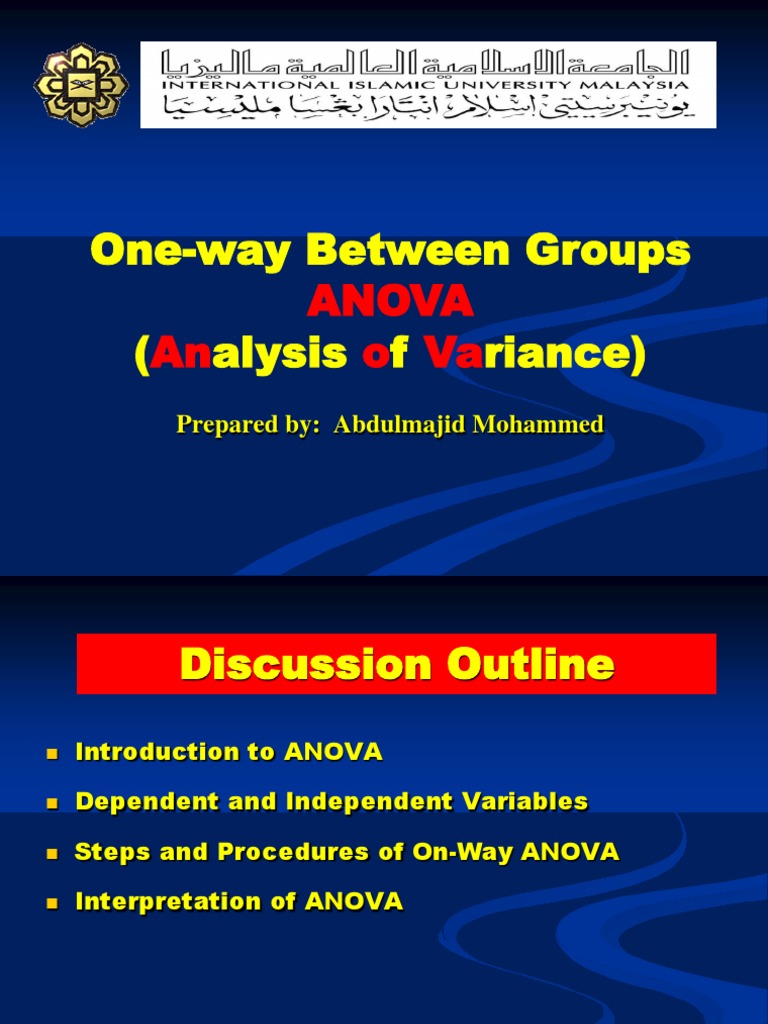 One-Way Between Groups (Alysis F Riance) : Anova An o Va | Download ...