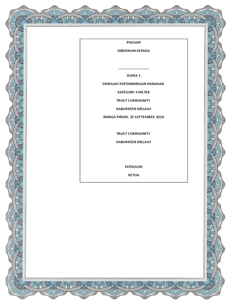 Bingkai Piagam | PDF