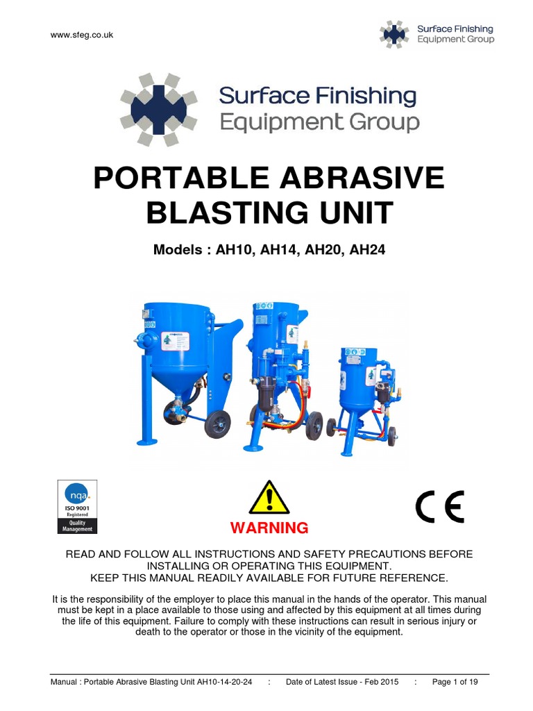 Portable Abrasive Blasting Unit | PDF | Valve | Mechanical Engineering