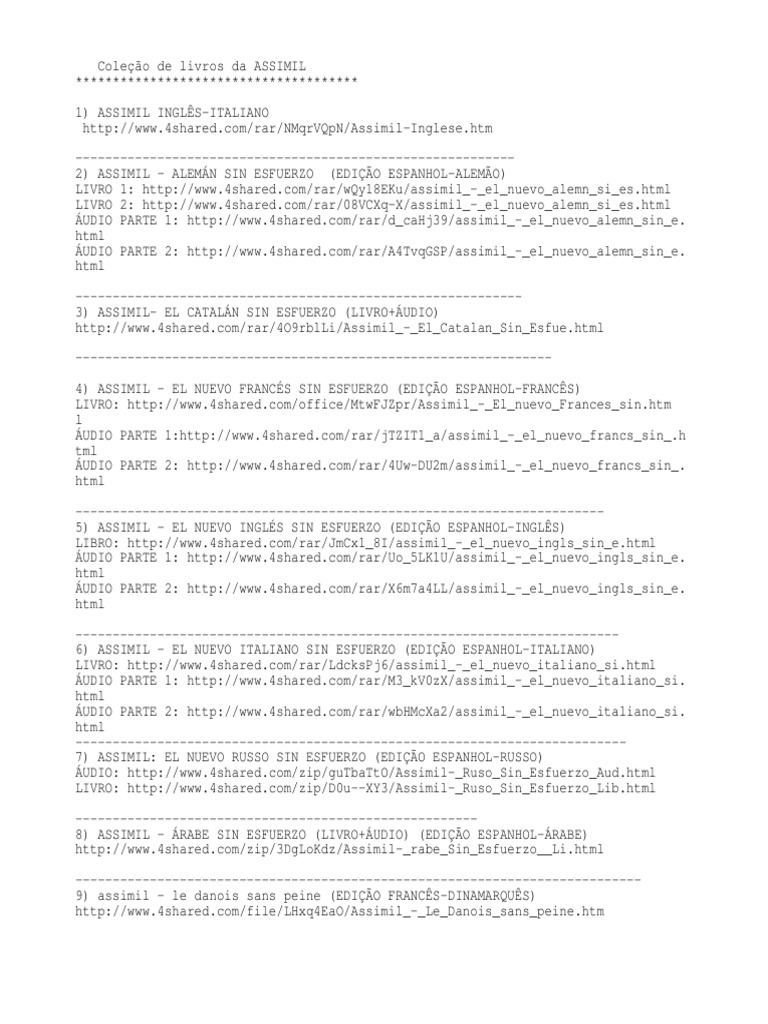 Colecao de Idiomas Da Assimil PDF | PDF | Computação e Tecnologia da ...