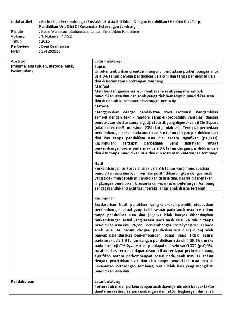 Review Jurnal 2 (Doni Darmawan) | PDF
