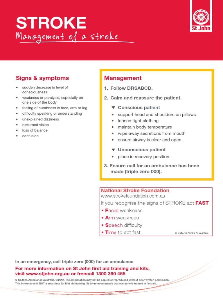 Guide | PDF | Stroke | First Aid